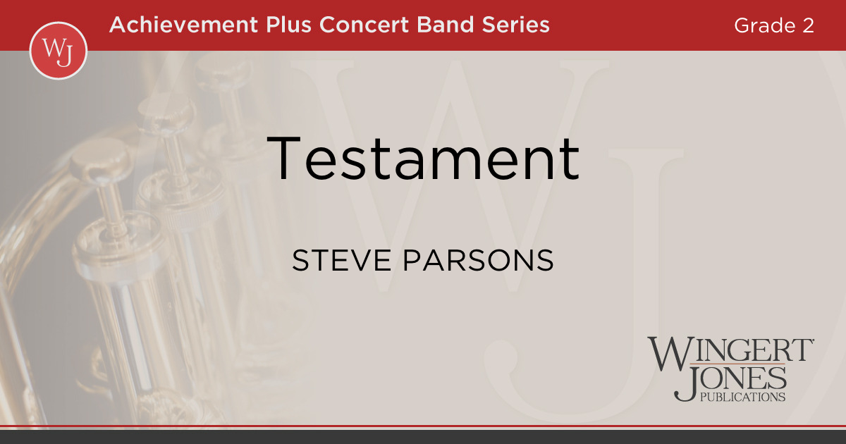 Testament – Wingert-Jones Publications