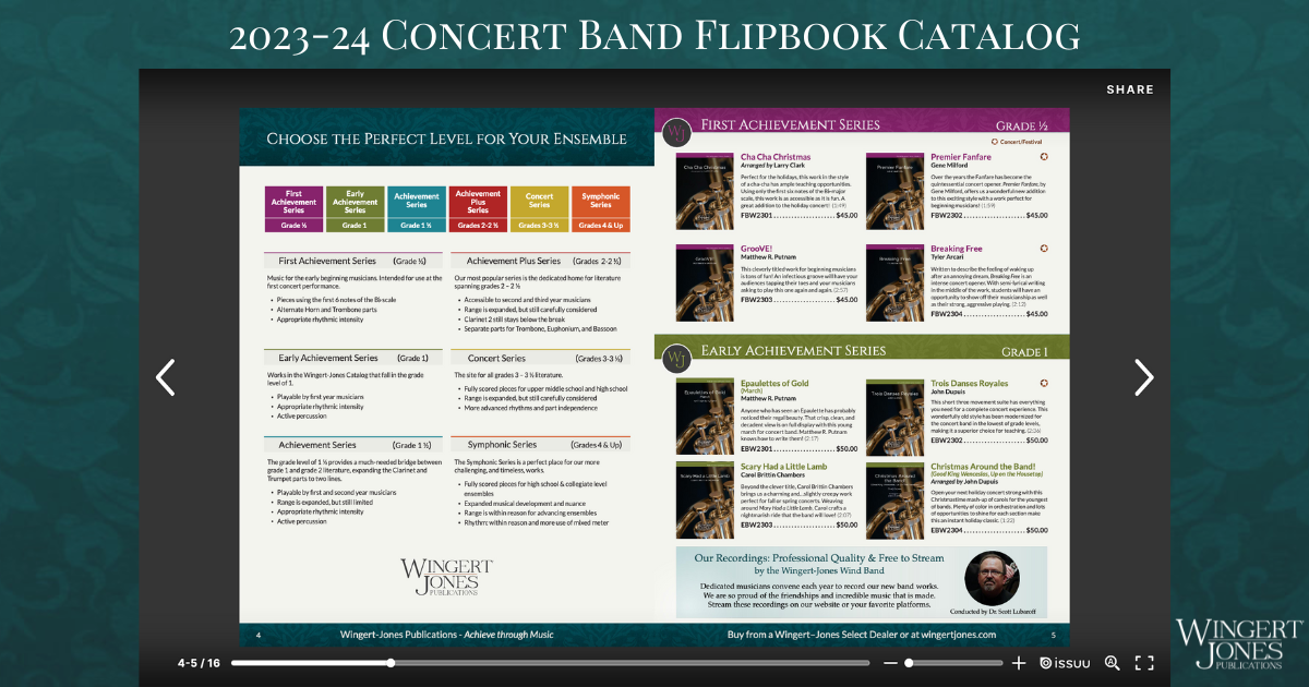 Concert Band Flipbook Catalog – Wingert-Jones Publications